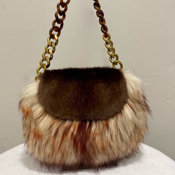 Laurie'S Collection | Bags | Naturalmink Fur Flap With Real Fox Fur ...